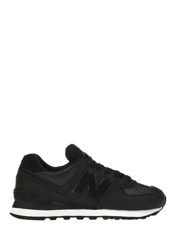 NEW BALANCE 574 Leather Midsole - Black/white