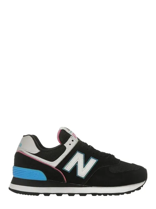 NEW BALANCE 574 Sneakers - Black/vibrant Sky Blue/pink