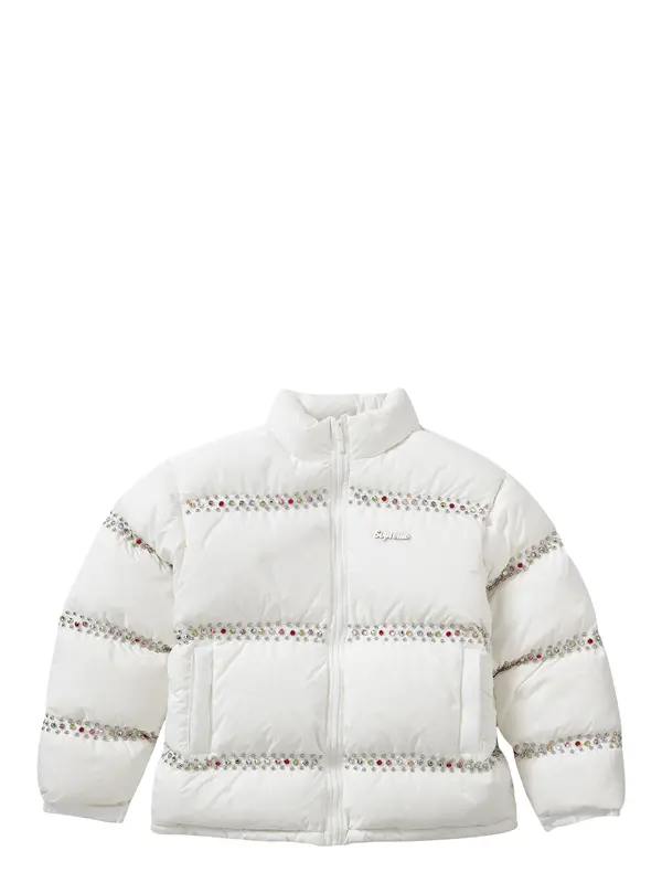 Supreme B.b. Simon Studded Puffer Jacket - White