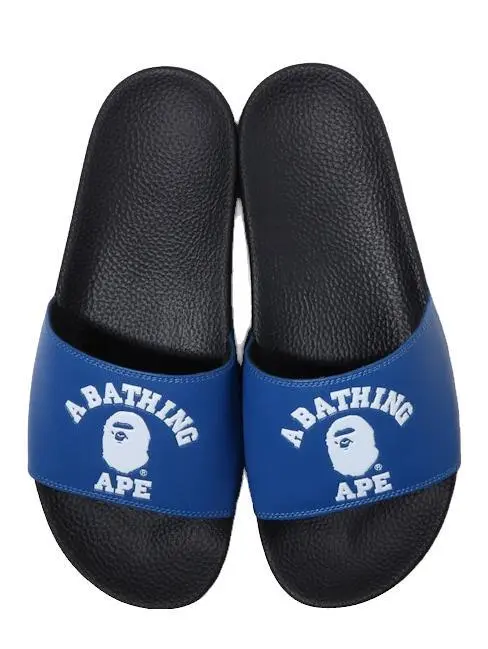 BAPE A Bathing Ape College Slide Sandal - Blue/black/white