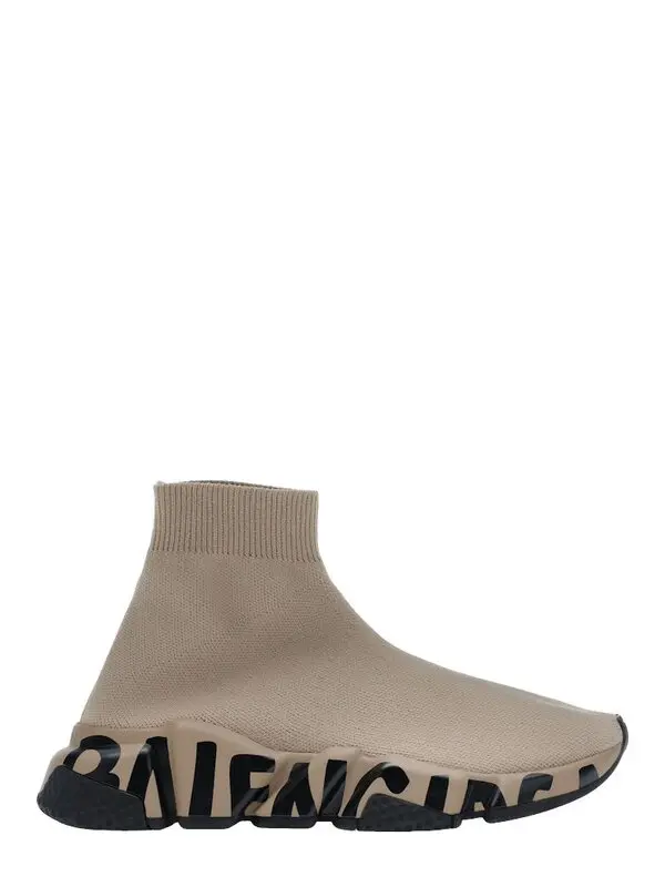 Balenciaga Speed Graffiti Sneakers - Beige/black