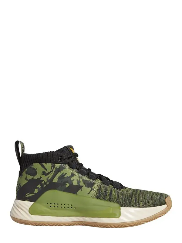 Adidas Dame 5 Lace Up Sneakers - Tech Olive/core Black/active Gold