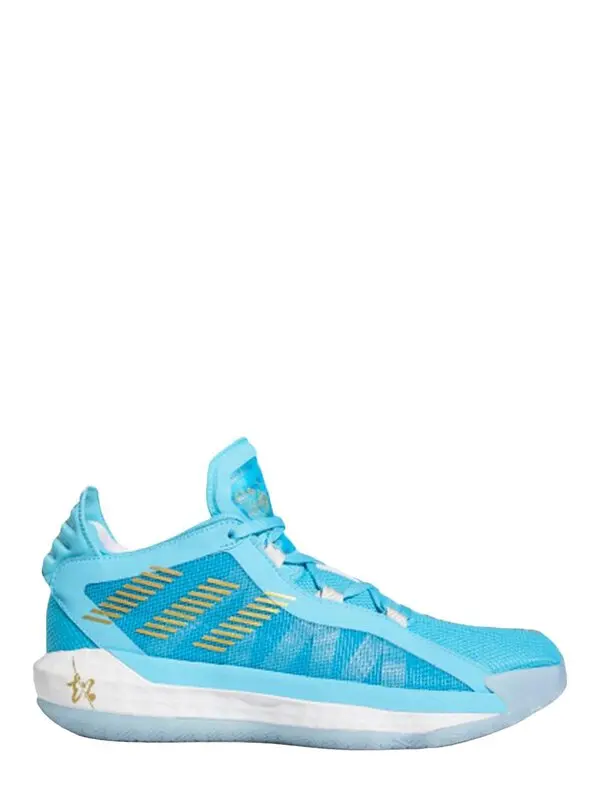 Adidas Dame 6 Gca Five Generals Sneakers - Bright Cyan/gold Metallic/sky Blue Tint