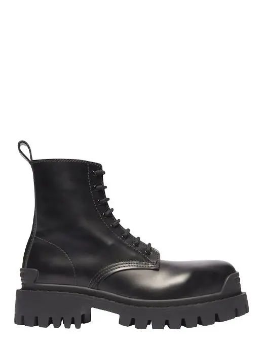 Balenciaga Strike Lace-up Boots - Black