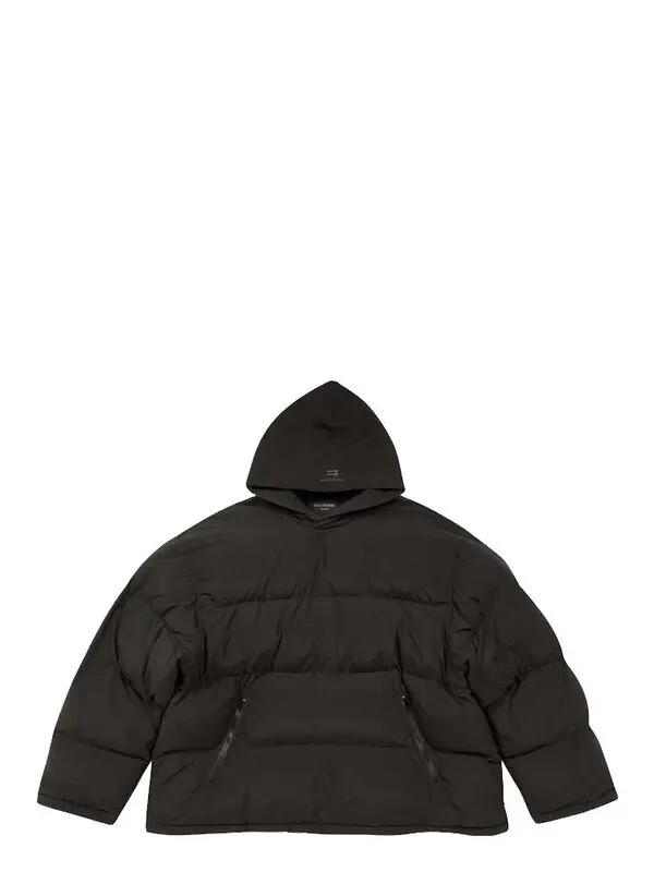 Balenciaga Sporty B Pullover Puffer Jacket - Black