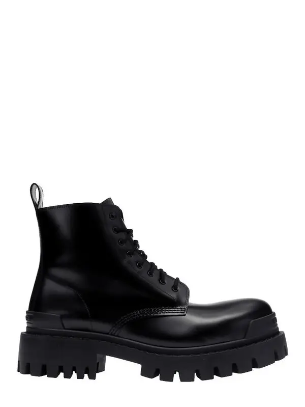 Balenciaga Strike 20mm Lace Up Boot - Black