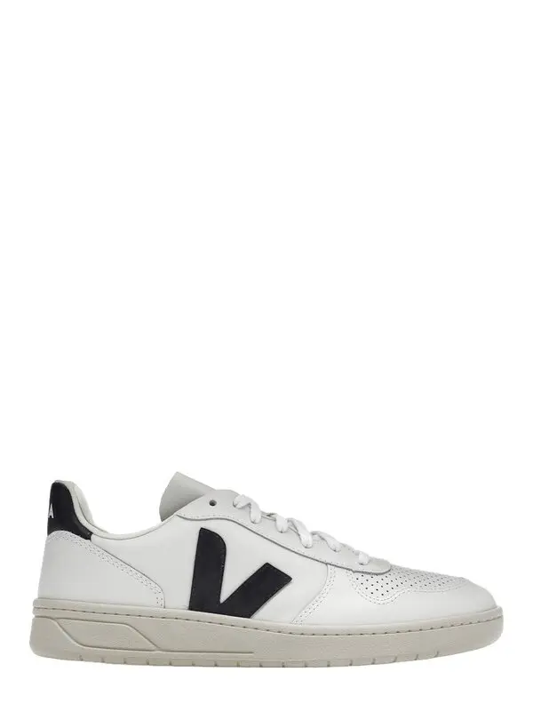 VEJA V-10 Leatherin Sneakers - White/black