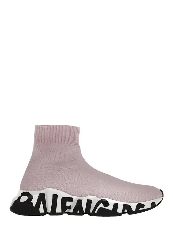 Balenciaga Speed Graffiti Sneakers - Pink/black