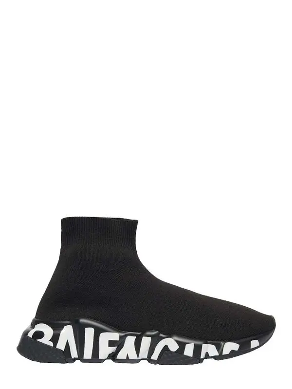 Balenciaga Speed Graffiti Sneakers - Black/white