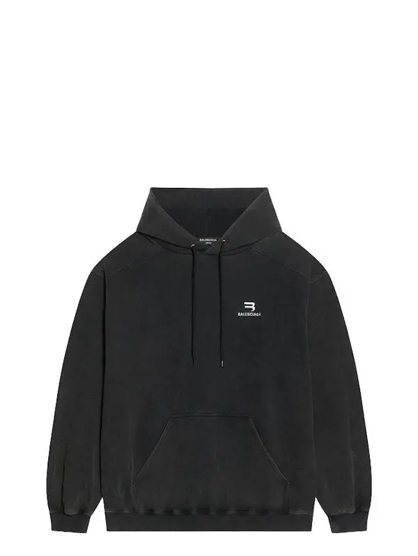 Balenciaga Sporty B Medium Fit Hoodie - Black/white