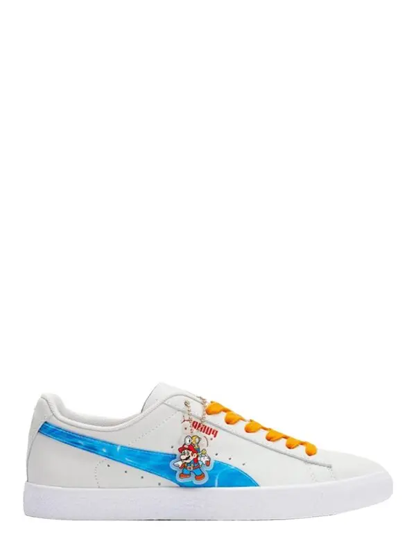 PUMA Clyde Super Mario Sunshine Sneakers - Whisper White/angel Blue