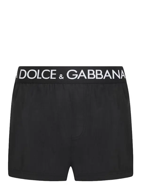 Dolce & Gabbana Logo Band Swim Shorts - Black/white