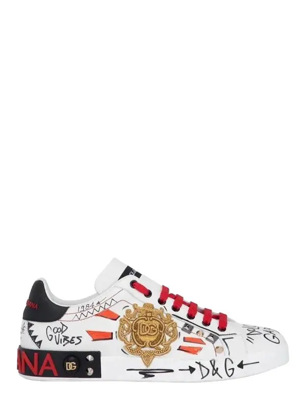 Dolce & Gabbana Portofino Sneakers - White/red