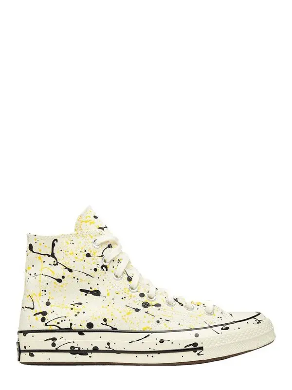 CONVERSE Chuck Taylor All Star 70 Hi Archive Paint Splatter Sneakers - Egret/black/amarillo