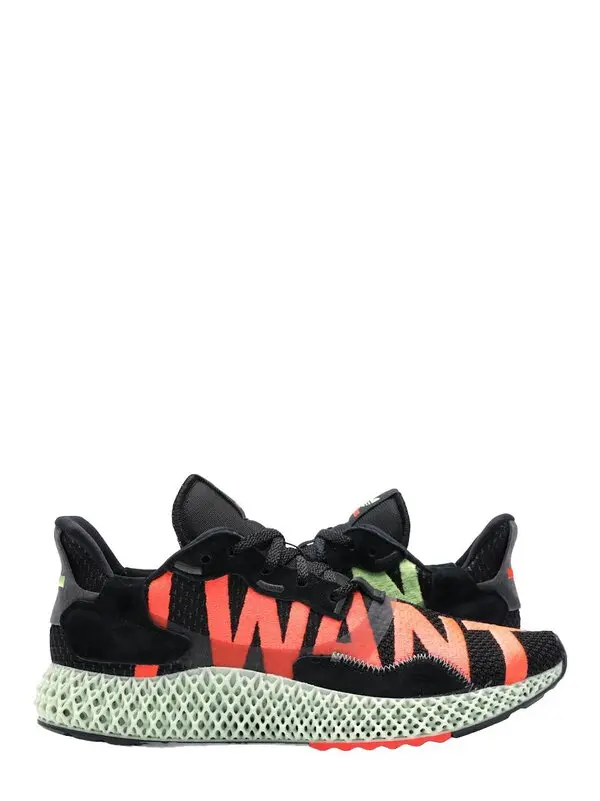 Adidas Zx 4000 4d I Want I Can Sneakers - Core Black/solar Red/aero Green