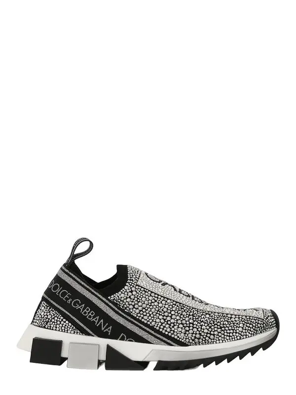 Dolce & Gabbana Sorrento Crystal Slip-on Sneakers - Grey/black