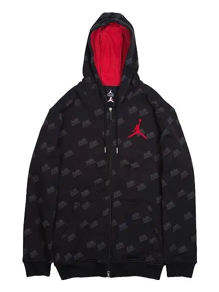 JORDAN Hooded Zip-up Jacket - Black