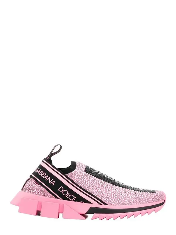 Dolce & Gabbana Sorrento Crystal Slip-ons - Pink/black