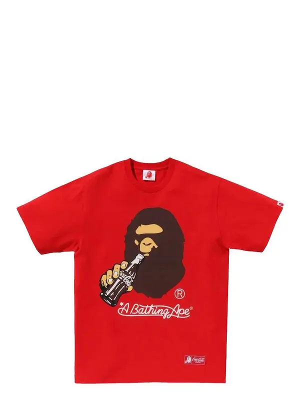 A BATHING APE X Cocacola Ape Head Tee Shirt - Red