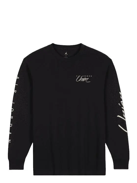 JORDAN X Union Mj Long Sleeve Tee Shirt - Black/coconut Milk