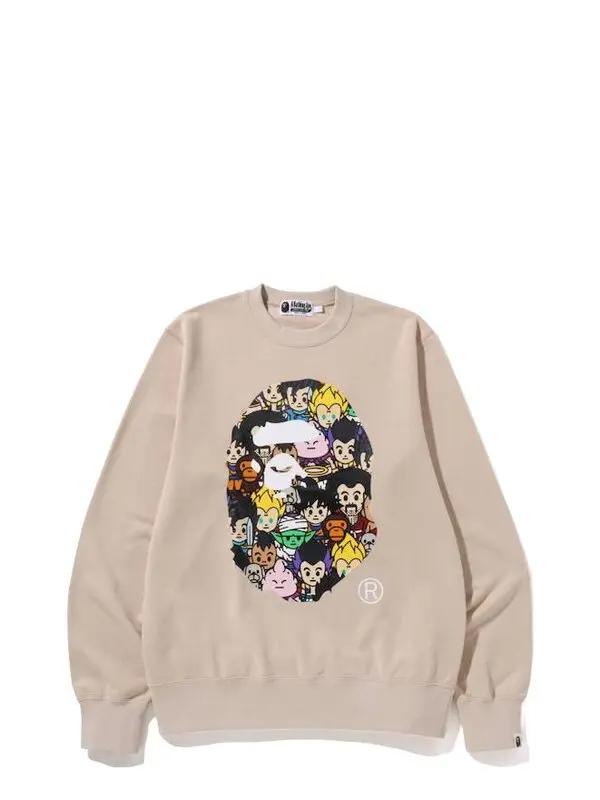 BAPE X Dragon Ball Z Ape Head Crewneck Sweatshirt - Beige