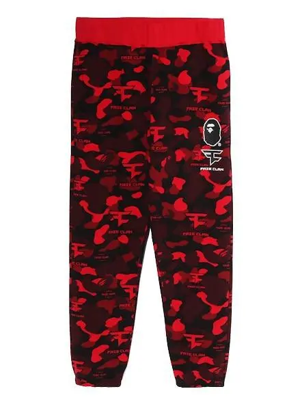 A BATHING APE X Faze Clan Sweat Pants - Red