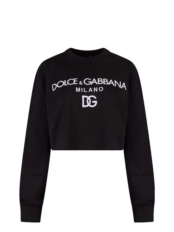 Dolce & Gabbana Cotton Logo Sweatshirt - Black