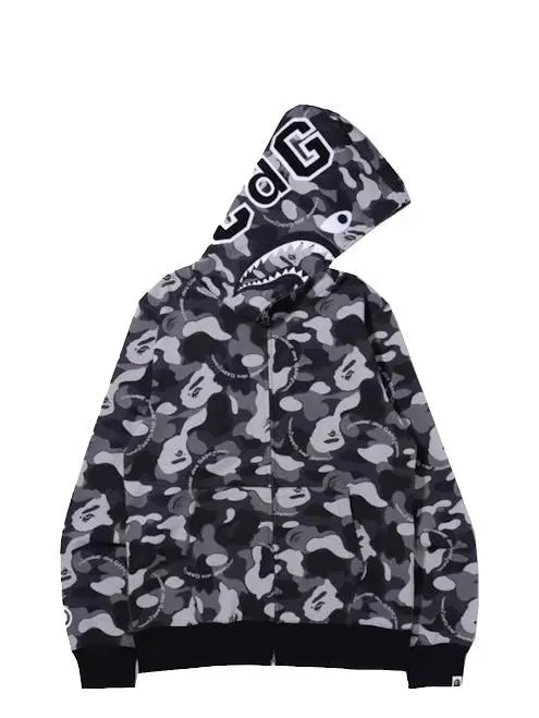 BAPE X Comme Des Garcons Osaka Shark Full Zip Hoodie - Black