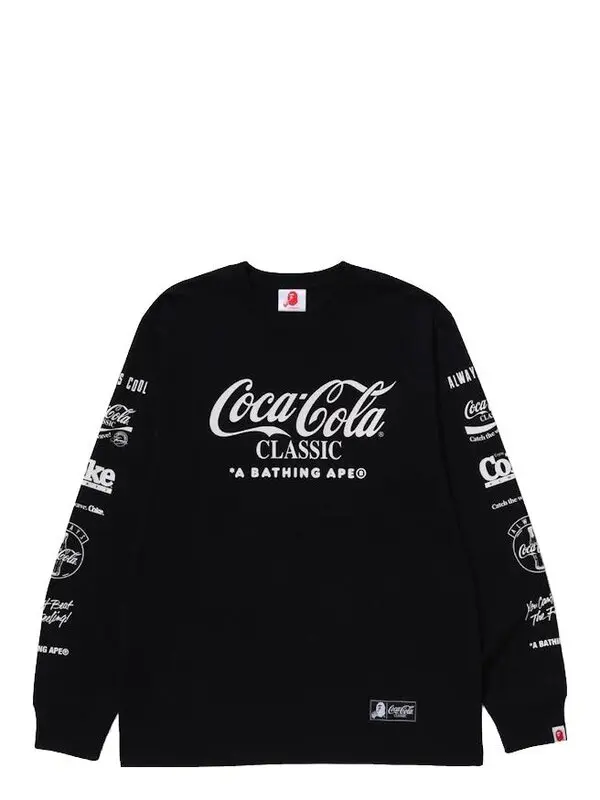 A BATHING APE X Cocacola Milo Long Sleeve Tee Shirt - Black