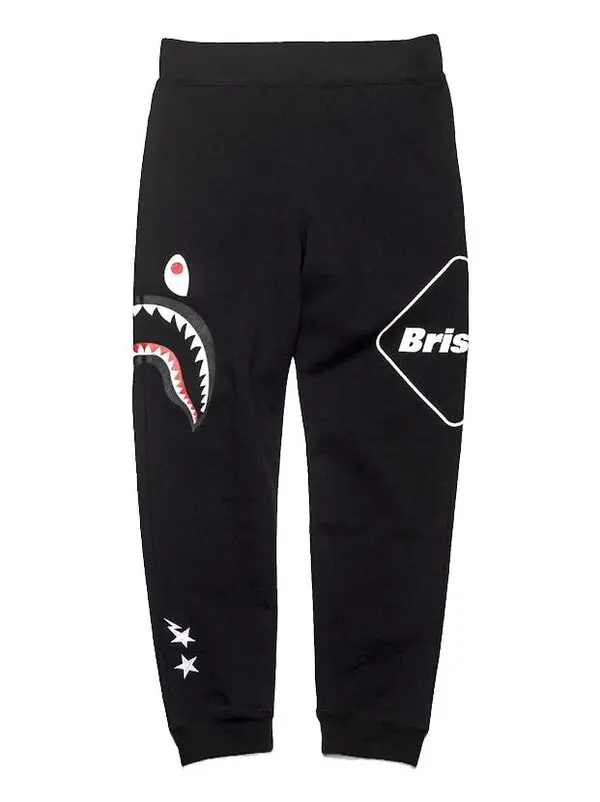 A BATHING APE X F.c.r.b. Shark Sweatpants - Black