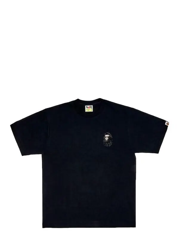 A BATHING APE X Dover Street Market Special Camo Swarovski Ape Head T-shirt - Black