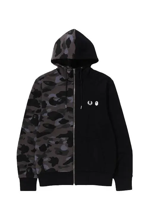 BAPE X Fred Perry Camo Zip Hoodie - Black
