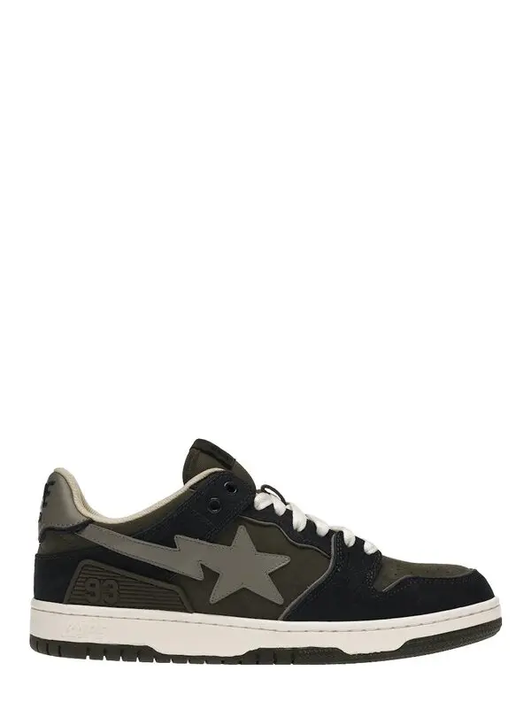 BAPE A Bathing Ape Sk8 Sta Sneakers - Army Green/dark Blue/white