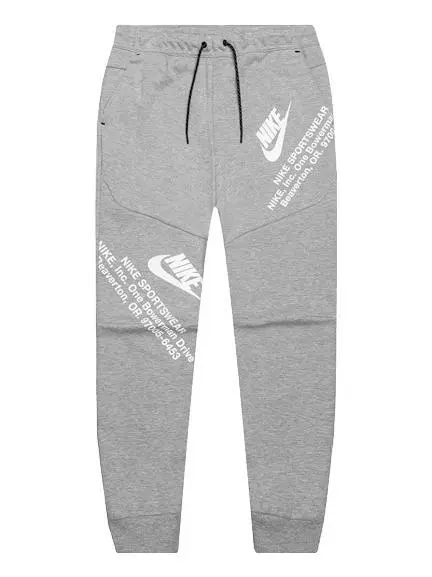 Nike Sportswear Tech Fleece Graphic Print Sweatpants - Grey Heather