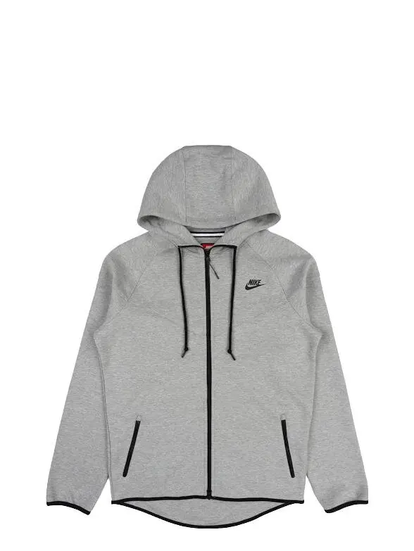 Nike Sportswear Tech Fleece Og Full-zip Hoodie - Dark Grey Heather/black
