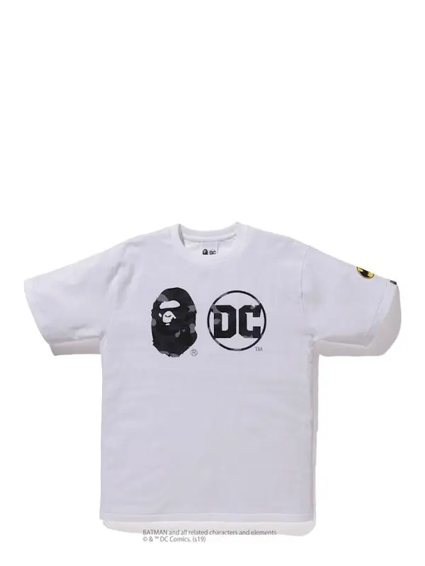 A BATHING APE X Dc Batman Apehead Dc Logo Tee Shirt - White/black