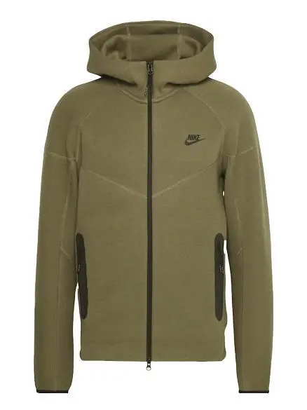 Nike Sportswear Tech Fleece Windrunner Full-zip Hoodie - Medium Olive/black