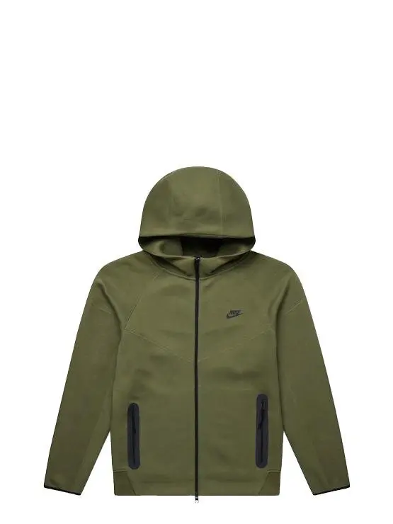 Nike Sportswear Tech Fleece Windrunner Full-zip Hoodie - Medium Olive/black
