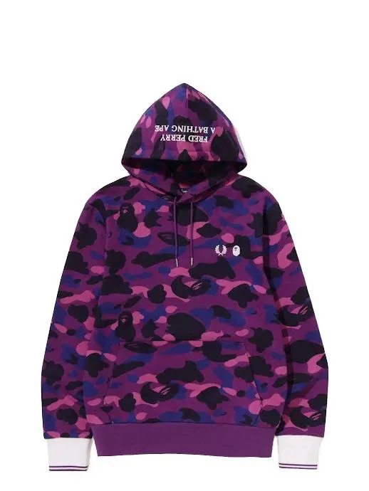 BAPE X Fred Perry Camo Zip Hoodie - Purple