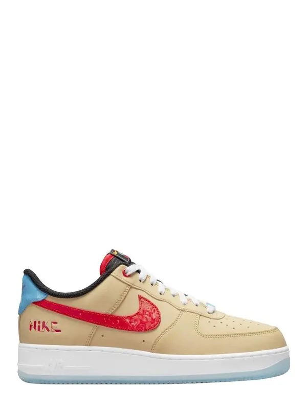 Nike Air Force 1 Low '07 Lv8 Satellite Sneakers - Sesame/university Red/black