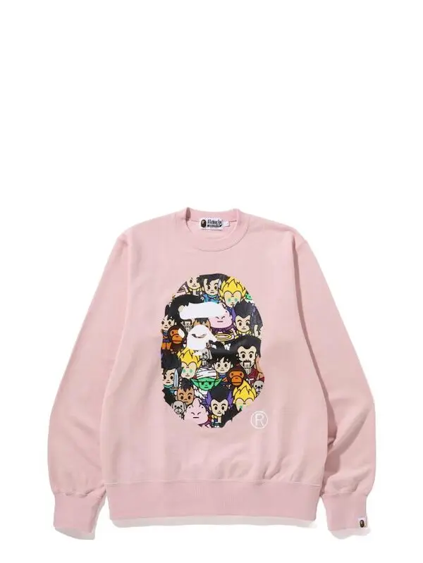 BAPE X Dragon Ball Z Ape Head Crewneck Sweatshirt - Pink