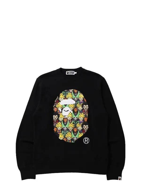 BAPE X Dragon Ball Z Baby Milo Big Ape Head Crewneck Sweatshirt - Black