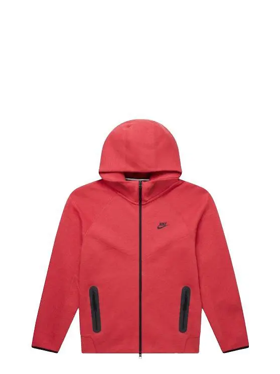 Nike Sportswear Tech Fleece Windrunner Fullzip Hoodie - Light University Red Heather/black