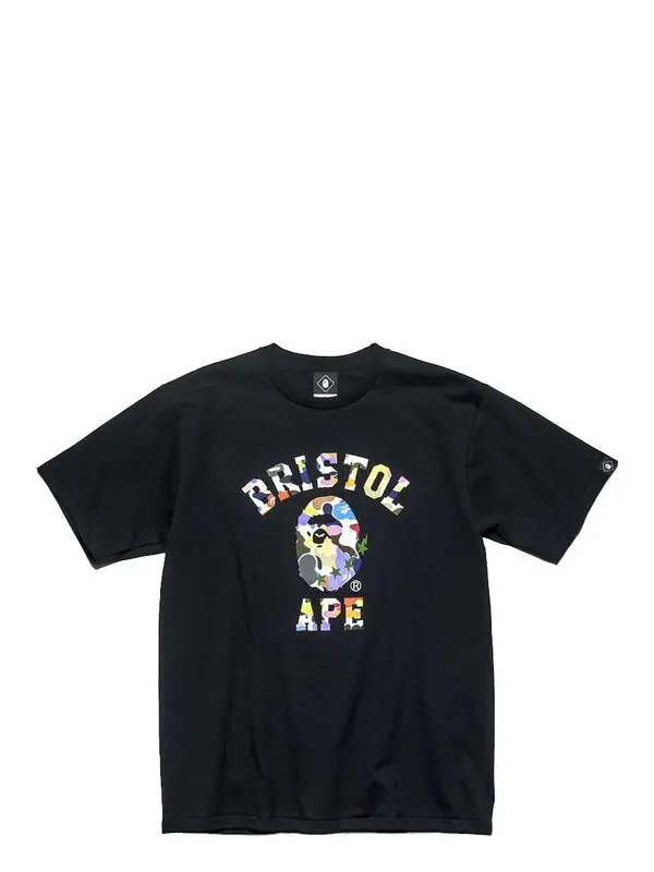 A BATHING APE X F.c.r.b. Camo College Tee Shirt - Black