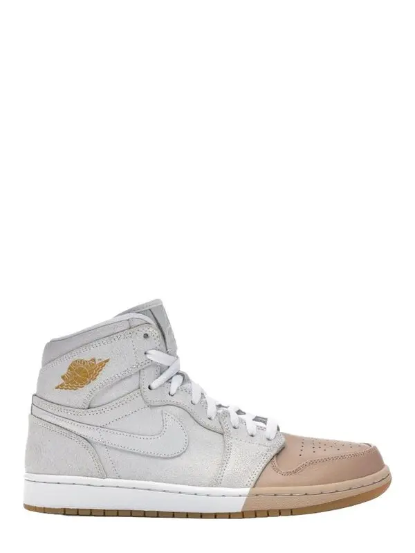 JORDAN 1 Retro High Diptoe Sneakers - White/metallic Gold/vachetta Tan