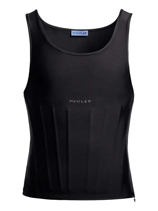MUGLER H&m Corsetwaist Tank Top - Black