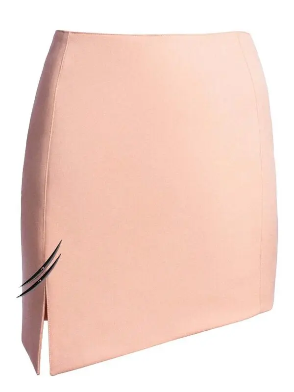 MUGLER Wool Mini Skirt - Antique Pink