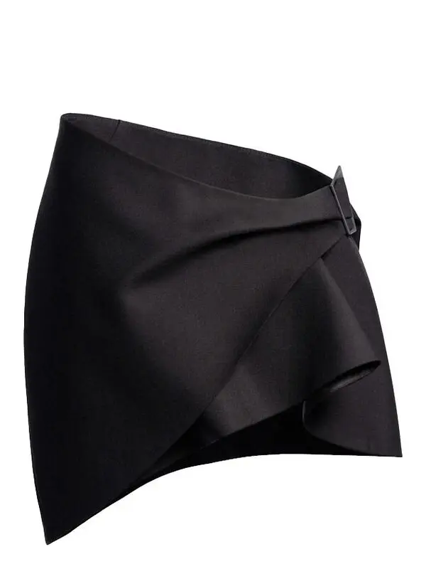 MUGLER Wool Mini Skirt - Black