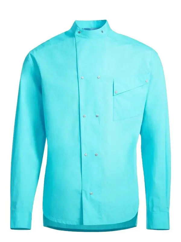 MUGLER H&m Doublebreasted Poplin Shirt - Turquoise