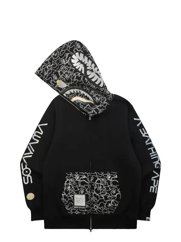 BAPE X Hajime Sorayama Shark Full Zip Hoodie - Black